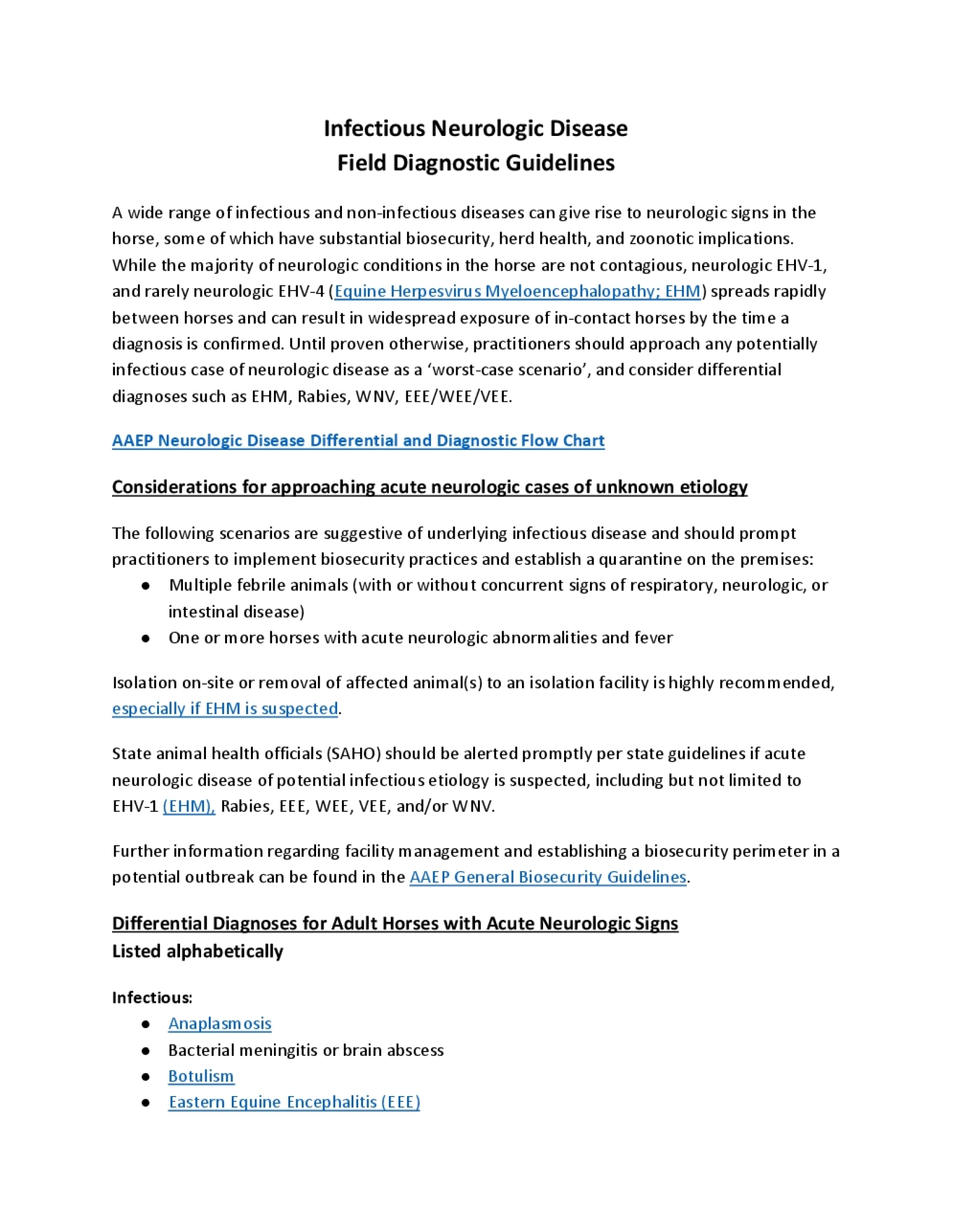 Neuro Field Guidelines